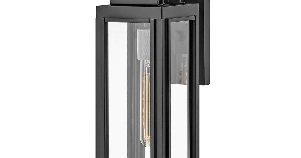 Sag Harbor 1-Lt Small Outdoor Wall Light Black/Clear 41.3cm IP44 ...