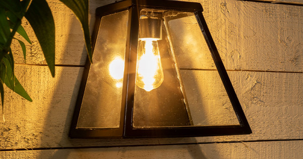 Contemporary Outdoor Bulkhead Wall Light Galvanised Steel 29cm IP44 ...
