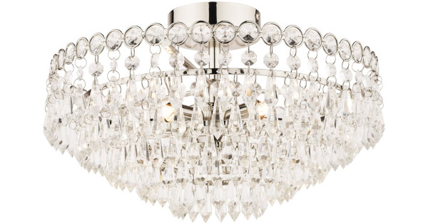 Enid semi flush taklampa polerad nickel/kristall 35cm Laura Ashley ...