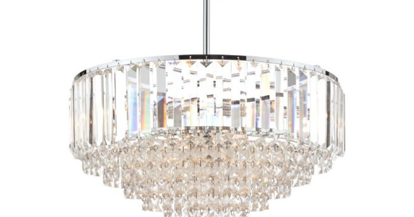 Vienna 5-Lt Semi Flush Taklampa Krom/Kristall 48cm Laura Ashley ...